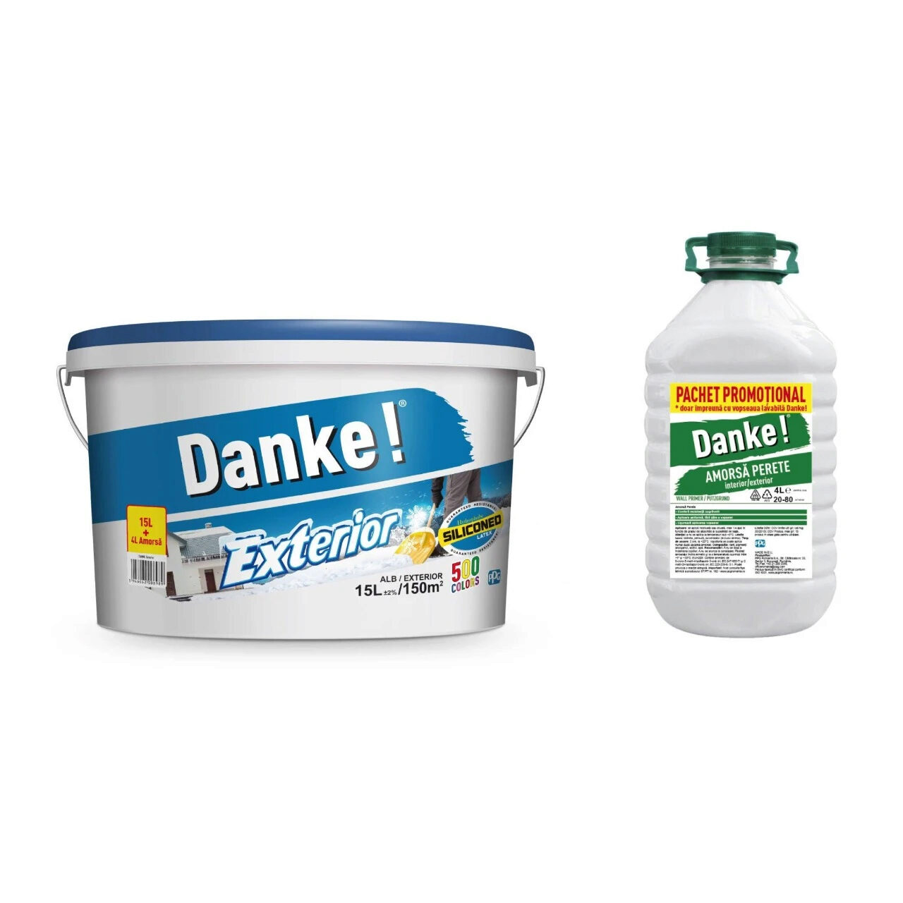 Promo set: Vopsea lavabila exterior Danke, 15L + amorsa Danke 4L ...